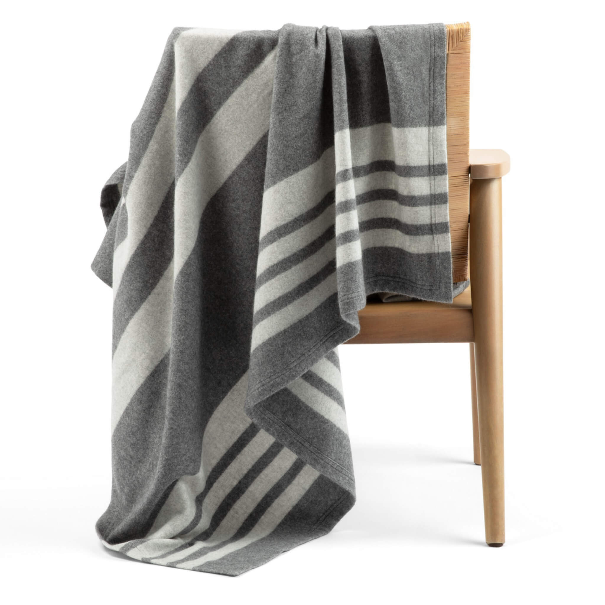 'Home and Away' Cashmere Blanket Striped (Gray) – Jet&Bo